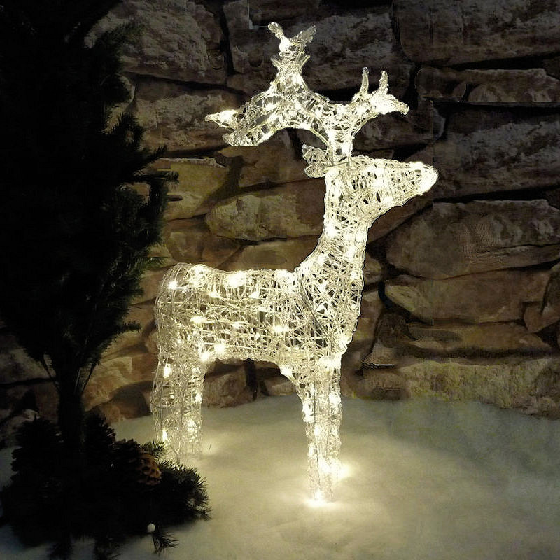 LUMINEO LED-Acryl-Figur Großes Rentier warmweiße LED